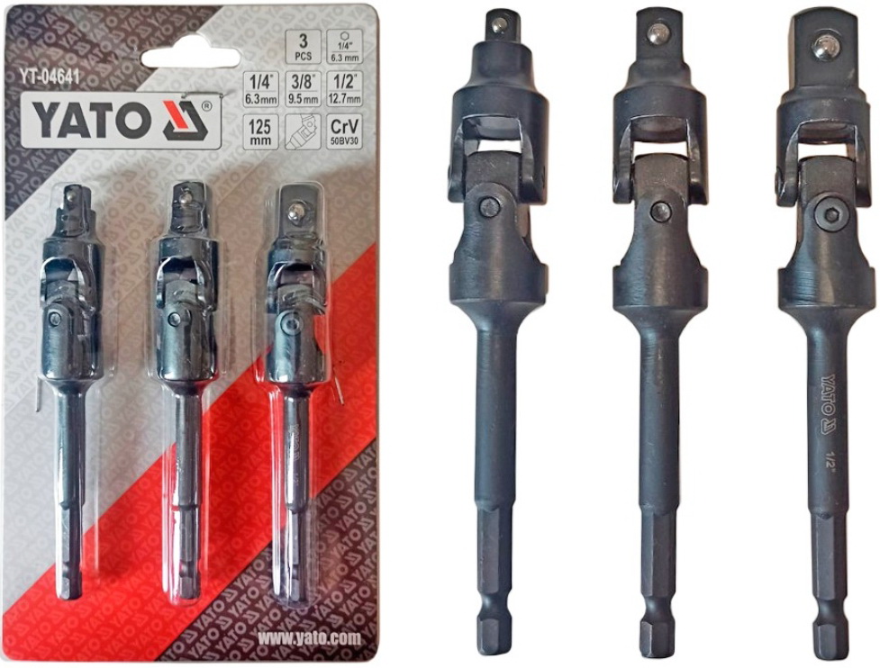 Bộ 3 Đầu Vít Chuyển Đổi Lắc Léo 1/4", 3/8", 1/2" YATO YT-04641 ...